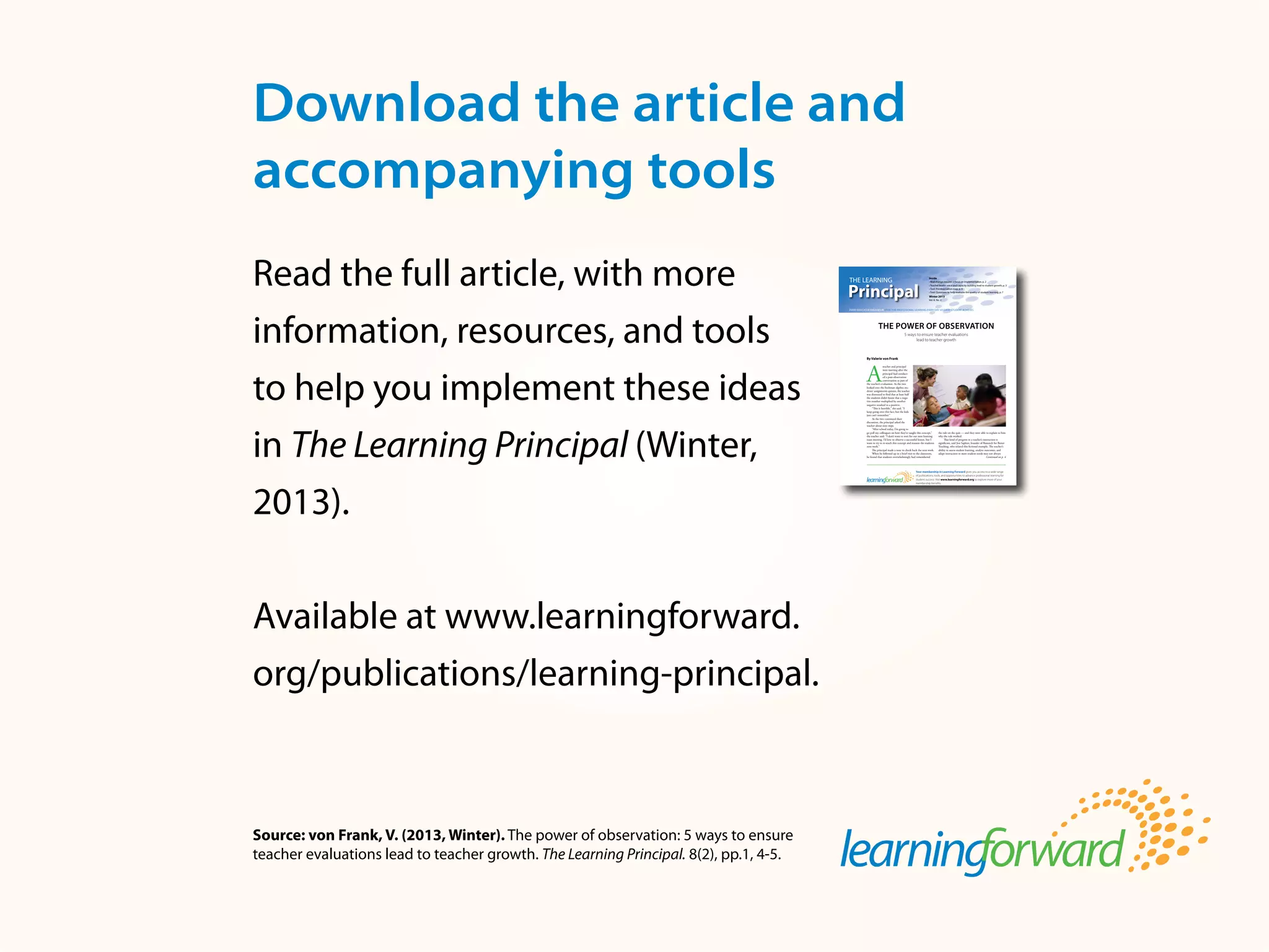 The power of observation: 5 ways to ensure teacher evaluations lead to teacher growth | PDF