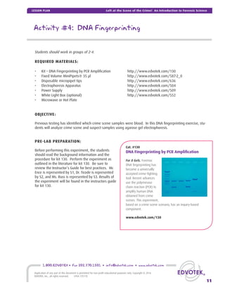 Left at the Scene of the Crime! An Introduction to Forensic Science | PDF