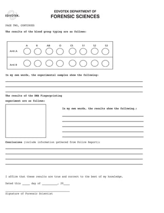 Left at the Scene of the Crime! An Introduction to Forensic Science | PDF
