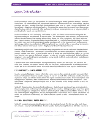 Left at the Scene of the Crime! An Introduction to Forensic Science | PDF