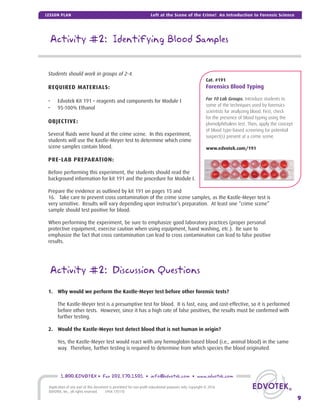 Left at the Scene of the Crime! An Introduction to Forensic Science | PDF