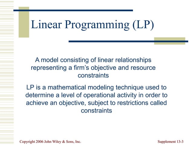 Linear Programming Free Power Point Slide Presentation.ppt