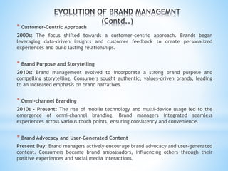 Evolution & Product Vs Brand in Band Management | PPT
