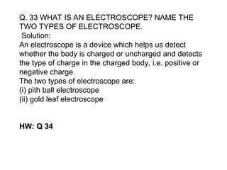 ELECTRICITY- understanding the type of electroscope | PPT