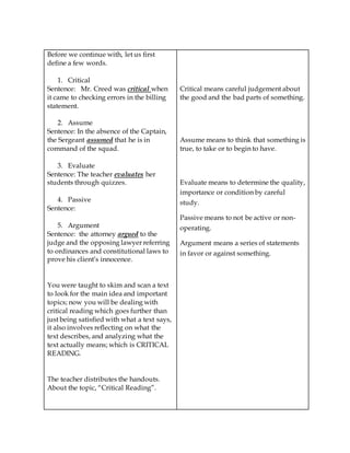 Detailed Lesson Plan (Reading and Writing) Techniques in Critical ...
