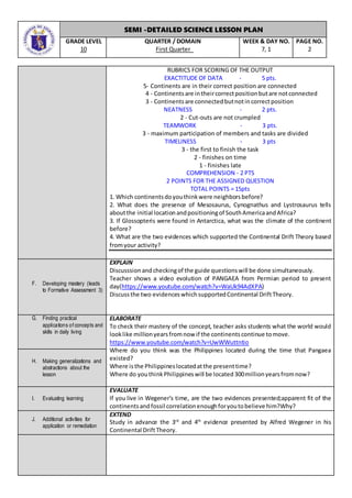 Continental Drift theory evidences LP | DOCX
