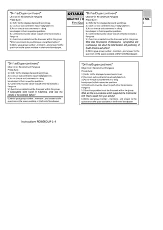 Continental Drift theory evidences LP | DOCX