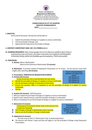 CREATIVE TECHNOLOGY GRADE 8 PRINCIPLES OF DESIGN APPLIED IN VARIOUS ...