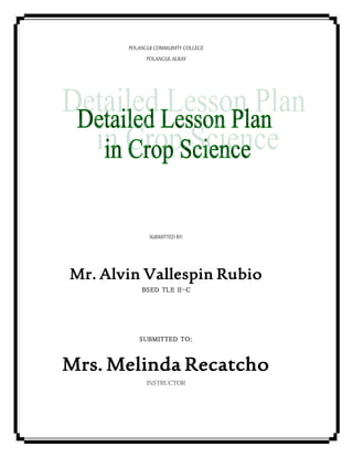 DETAILED LESSON PLAN IN CROP SCIENCE | DOCX