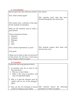 Detailed Lesson Plan (Creative Nonfiction) Drama | DOCX