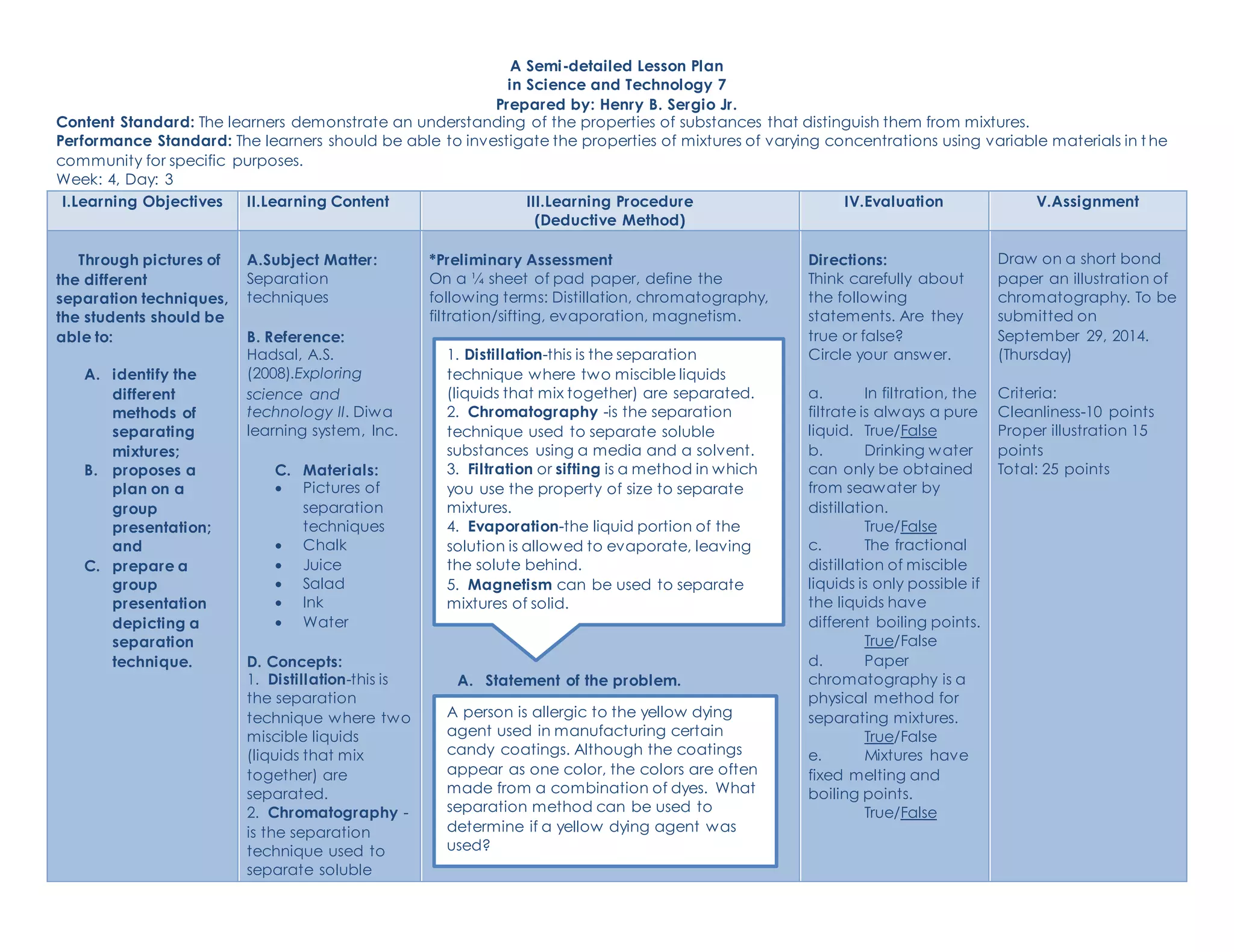 Deductive Method Lesson Plan | DOCX