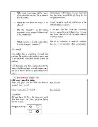 Detailed Lesson Plan (Creative Nonfiction) Dramatic Writing | DOCX