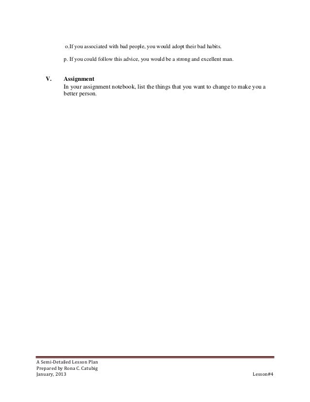 Semi-Detailed Lesson Plan on Elements of Poetry