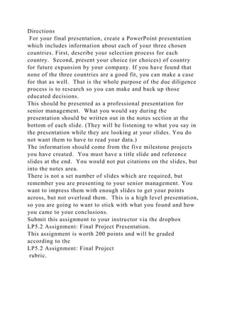 LP5 Assignment HA6510 LP5 Assignment Critical Analysis of a Globa.docx