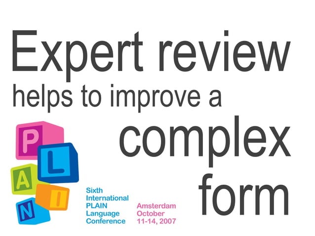 Expert review improves a complex form by @cjforms | PPT