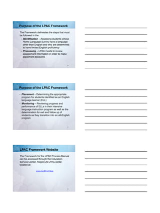 Lpac framework manual participantnotes2015 2016 | PDF