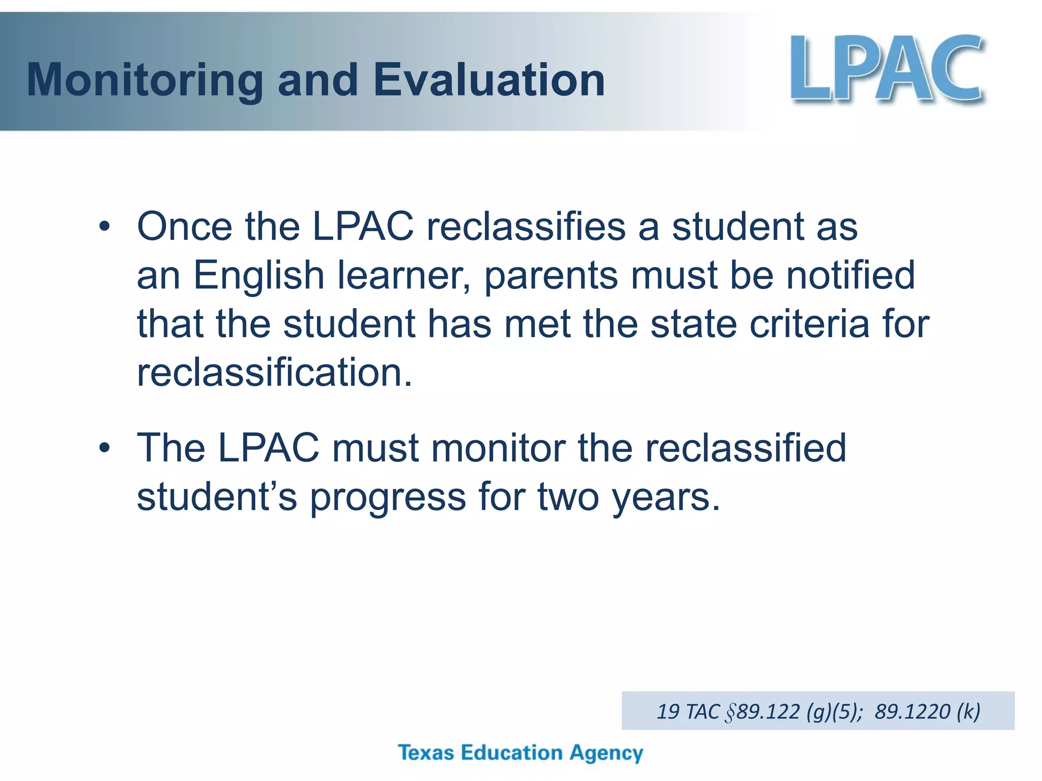 LPAC Training Resources from Region 20 ESC | PDF