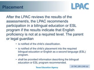 LPAC Training Resources from Region 20 ESC | PDF