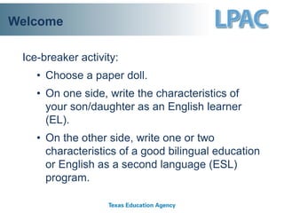 LPAC Training Resources from Region 20 ESC | PDF
