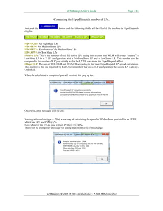 LPAR Design Tool V8 -T01 for IBM z Systems | PDF