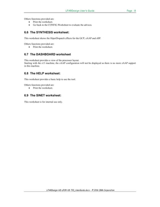 LPAR Design Tool V8 -T01 for IBM z Systems | PDF