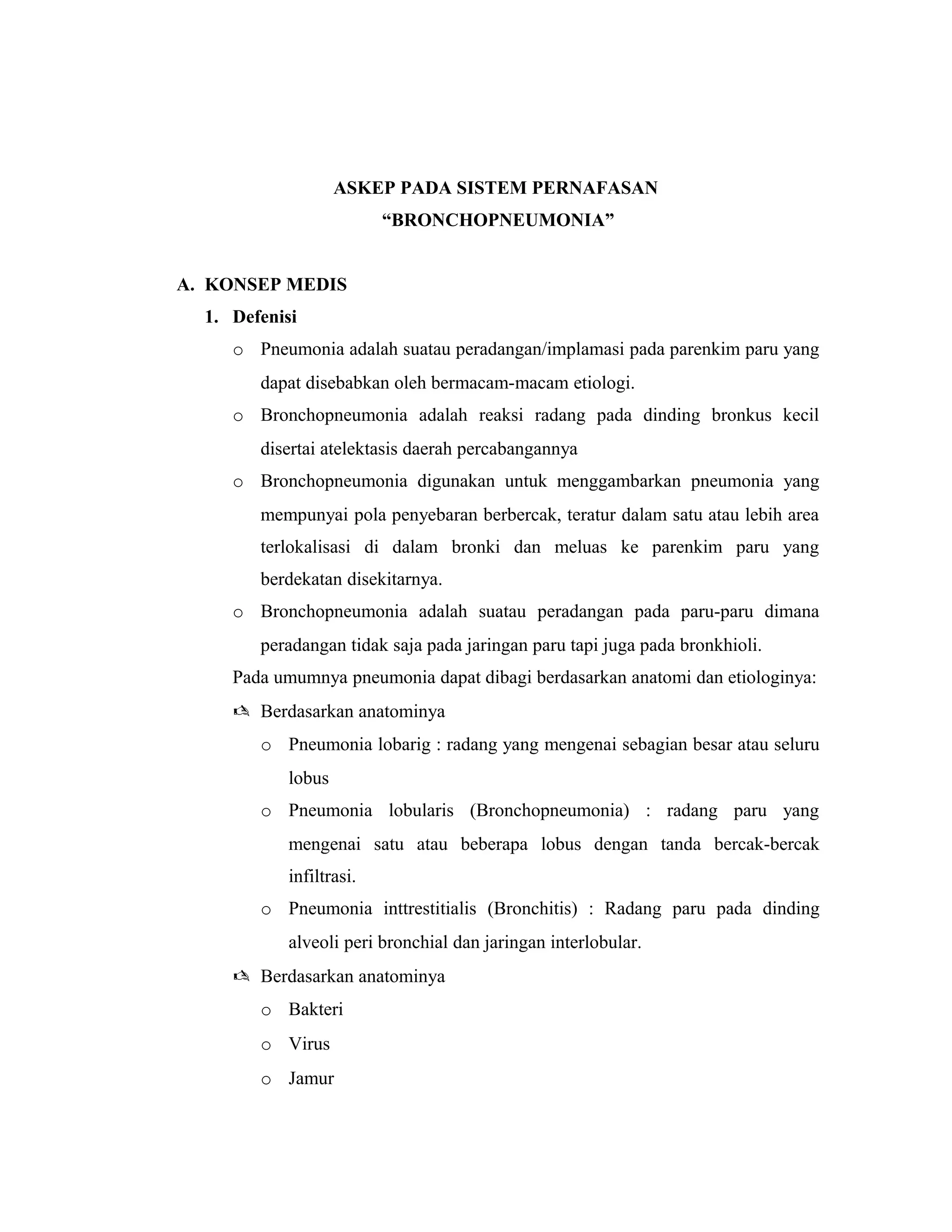 Lp askep bronkupneumonia | DOC