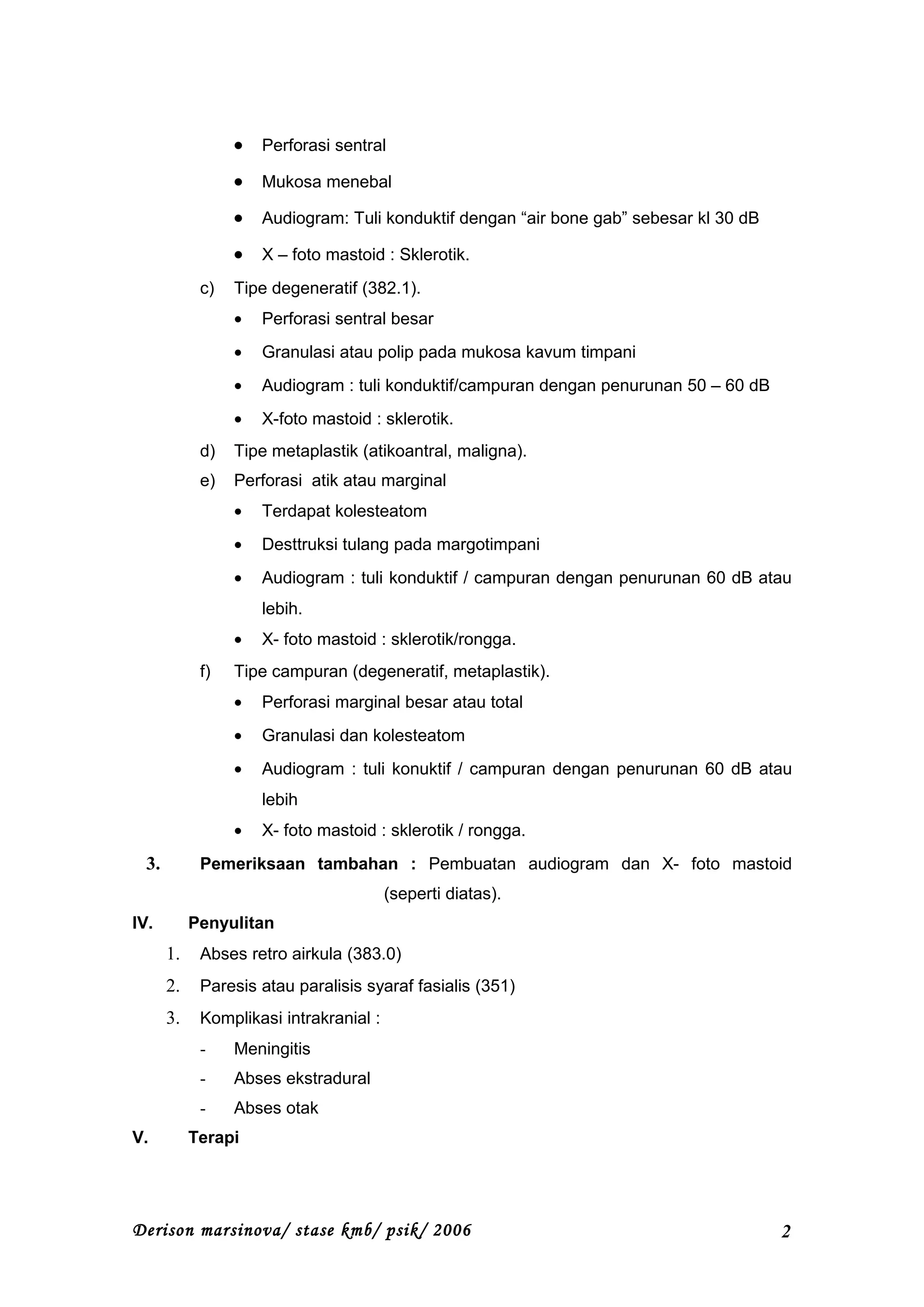 Lp askep otitis media kronik | DOC