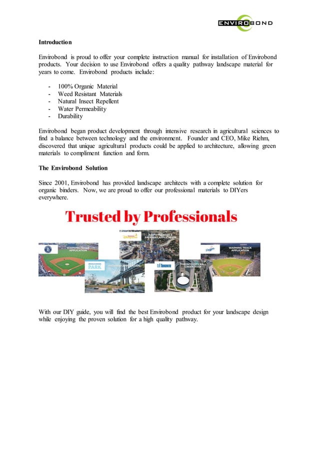 Envirobond DIY Manual | PDF | Landscaping | Home & Garden