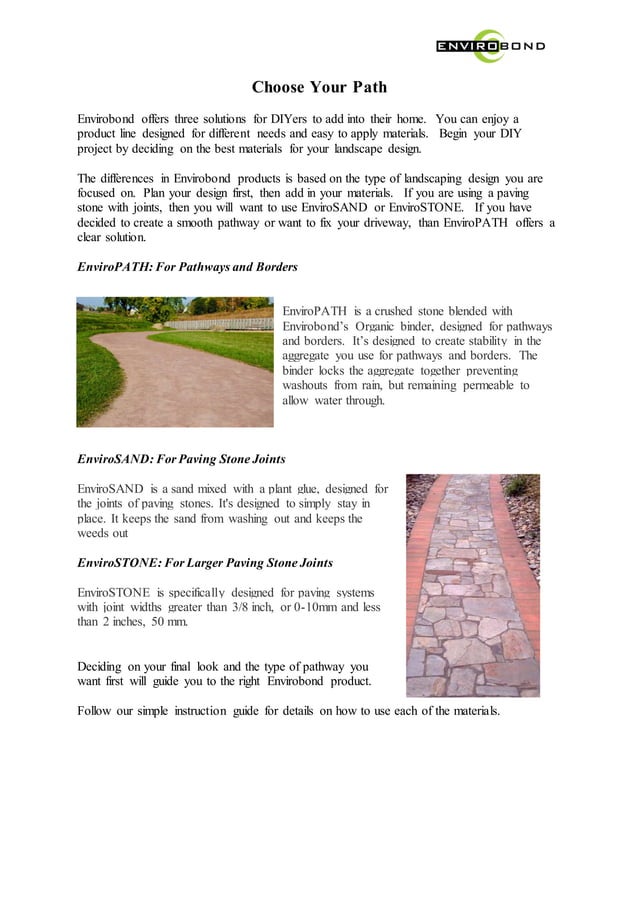 Envirobond DIY Manual | PDF | Landscaping | Home & Garden