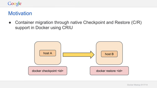 Docker Container Checkpoint and Restore with CRIU | PPT