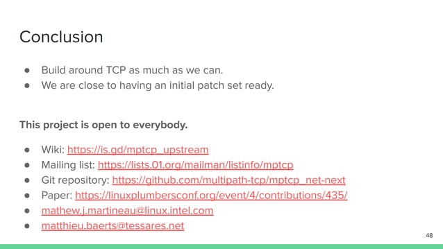 Multipath TCP Upstreaming | PPT