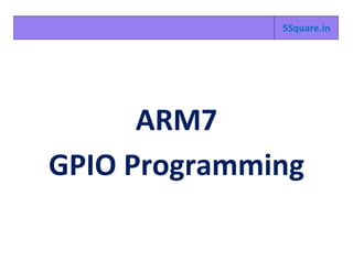 ARM7-Lpc2148 gpio programming | PDF