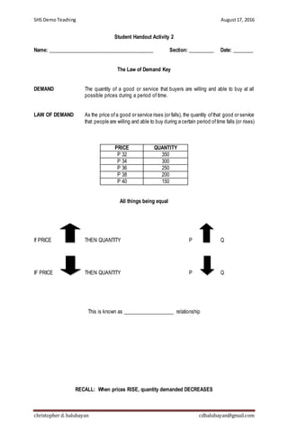 Lp concept of demand sho | DOCX