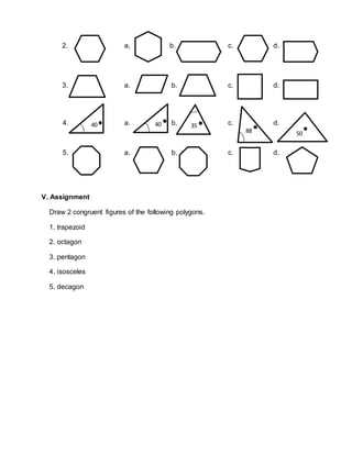 Congruent Polygons Worksheet