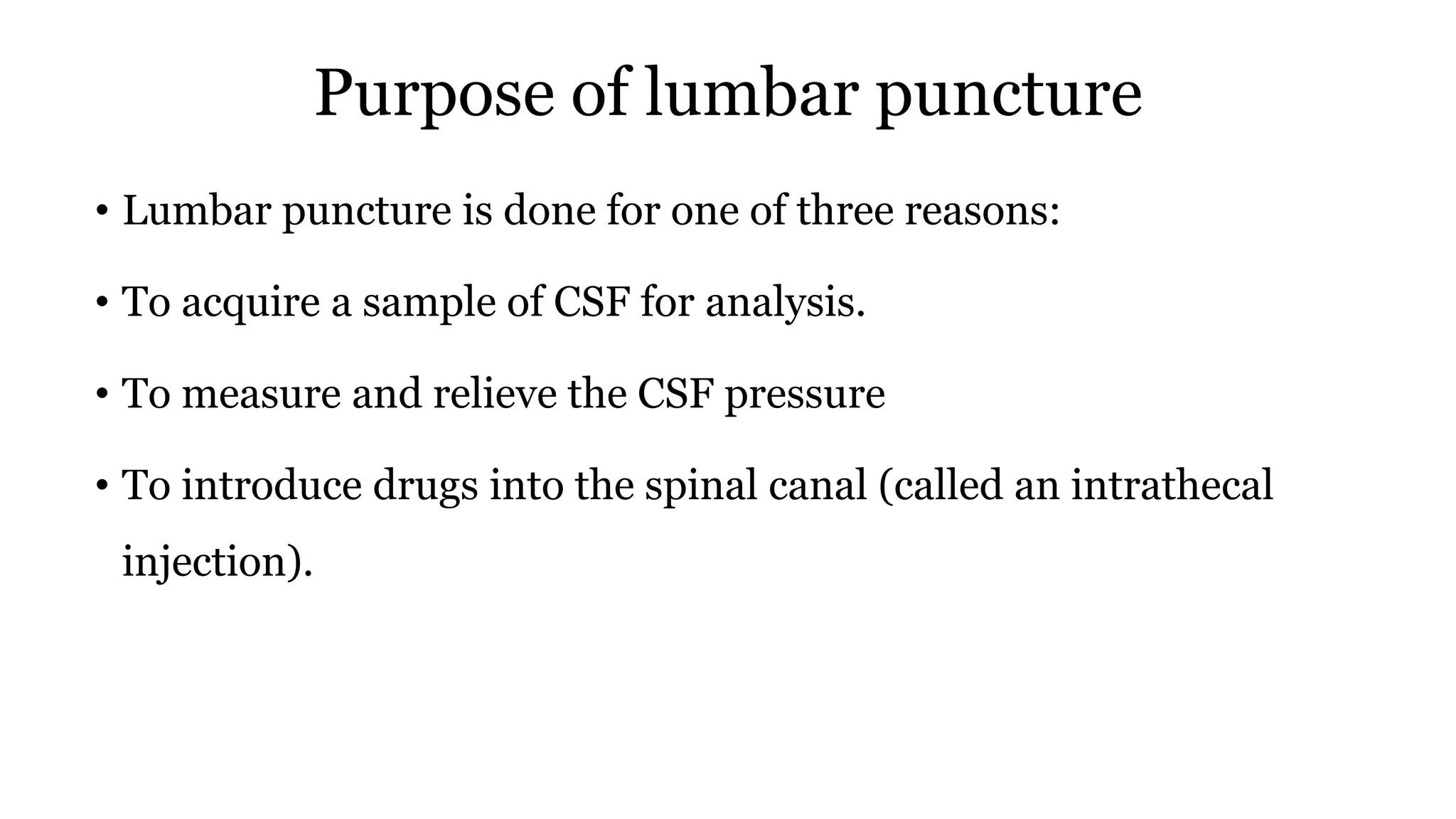 Lumbar puncture and CSF Analysis | PPTX