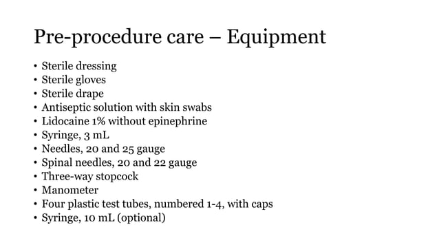 Lumbar puncture and CSF Analysis | PPTX