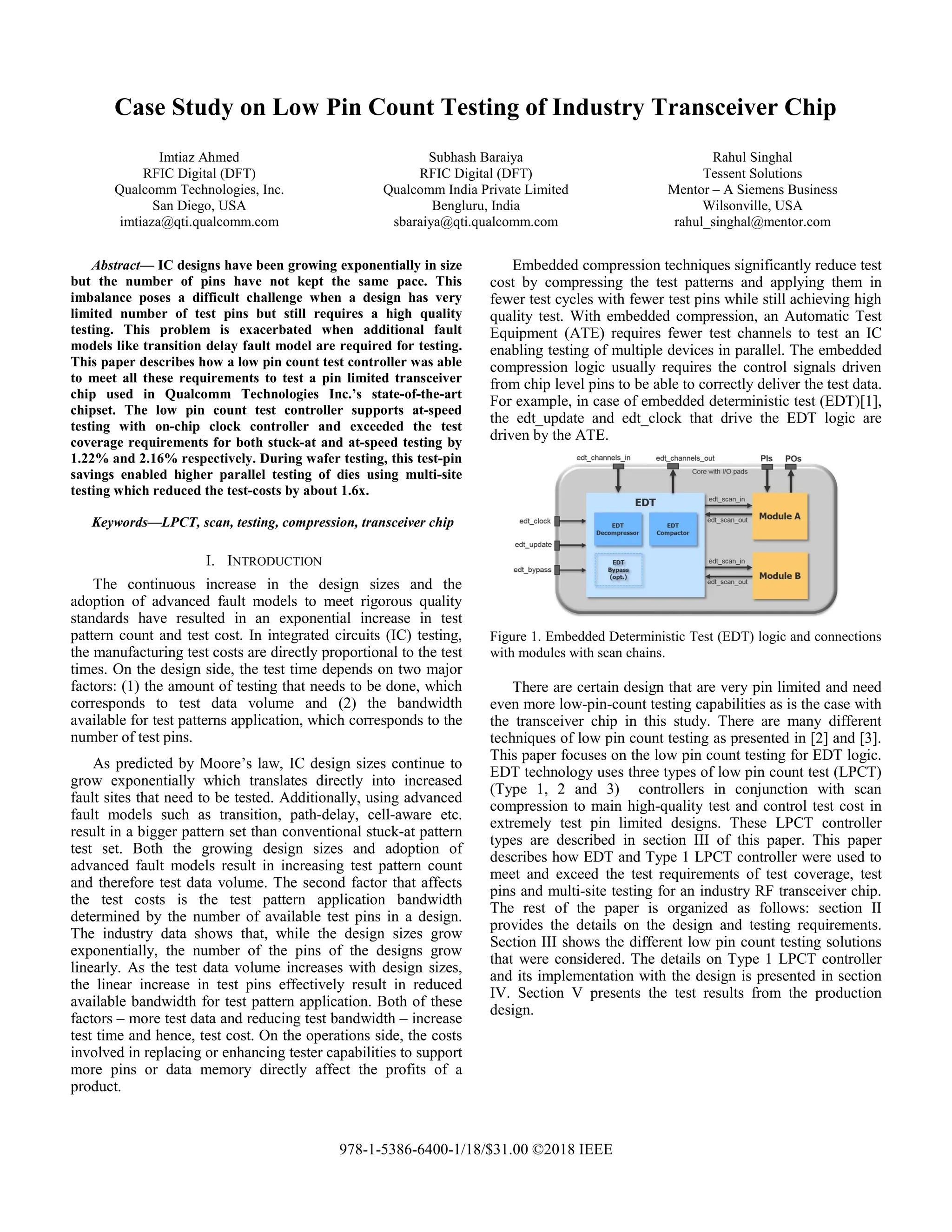 LPCT controller Types on transceiver chip on pin count testing | PDF