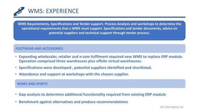 LPC Warehouse Management System For Clients In The Business Sector | PDF