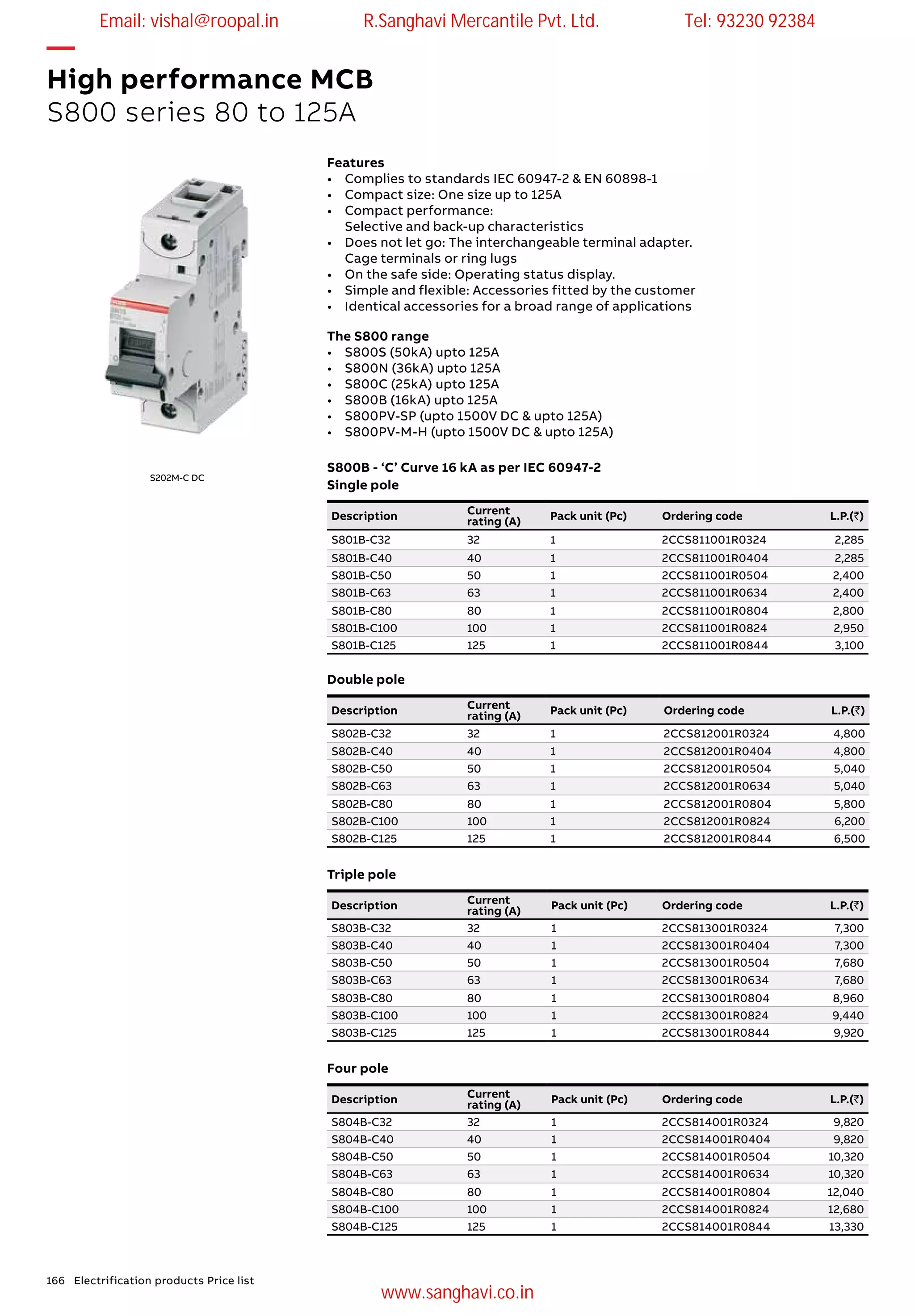 ABB Price List MCB DB | PDF