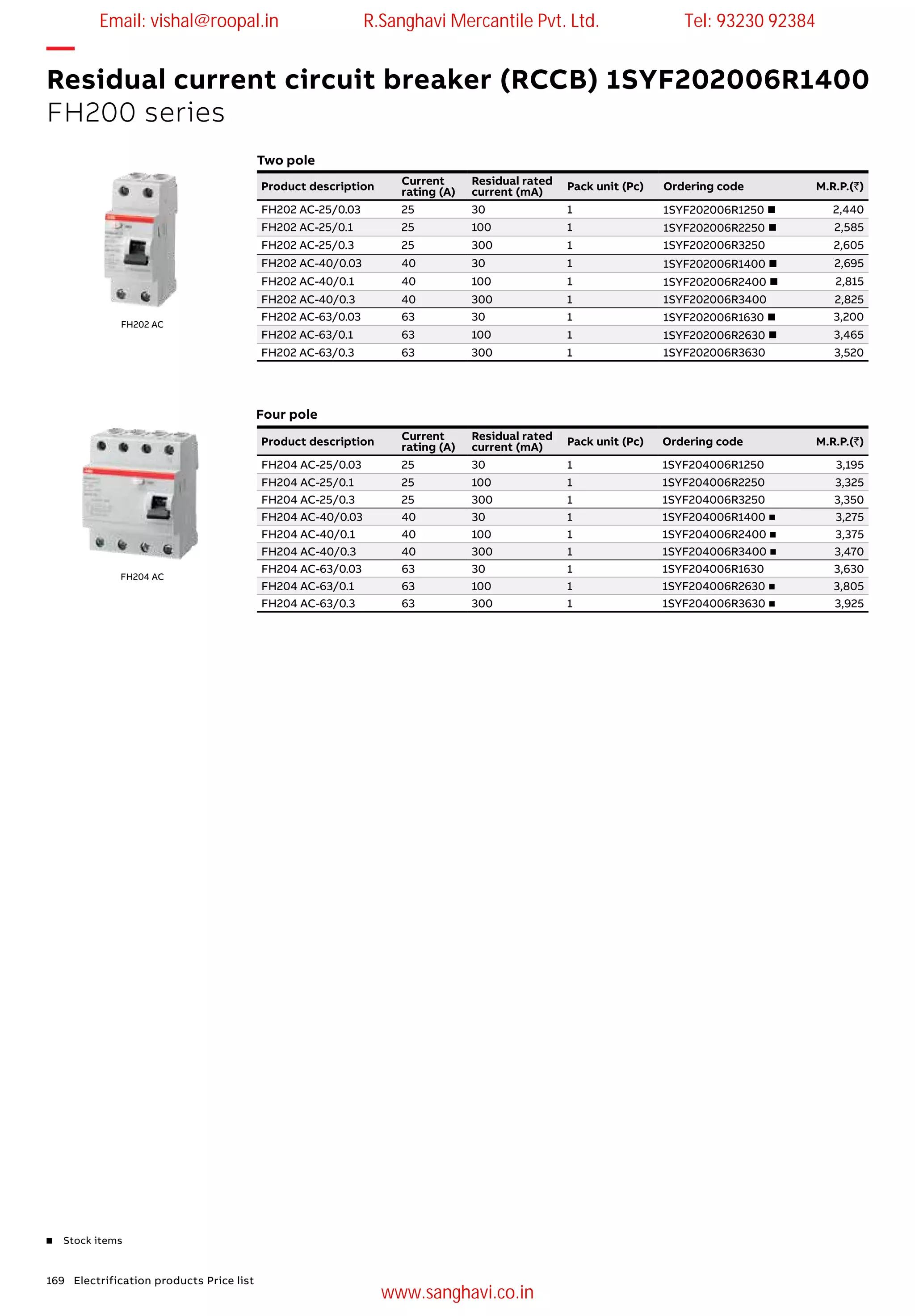 ABB Price List MCB DB | PDF