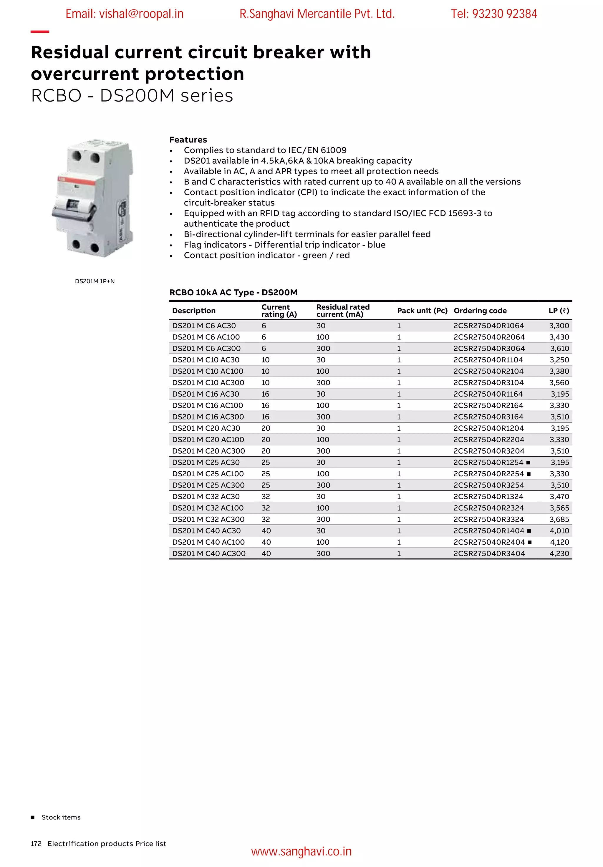 ABB Price List MCB DB | PDF