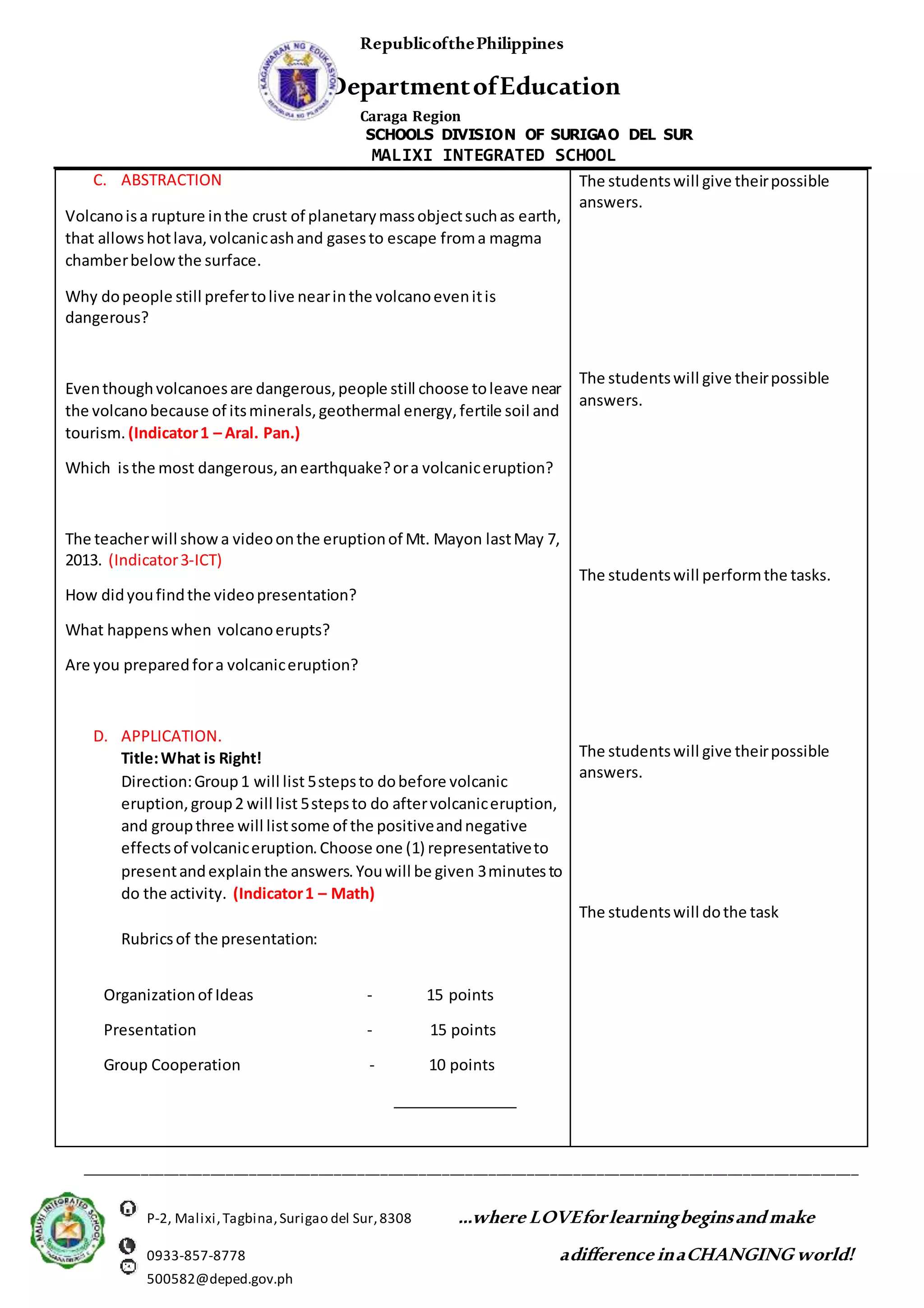Science 9 Lesson Plan | DOCX