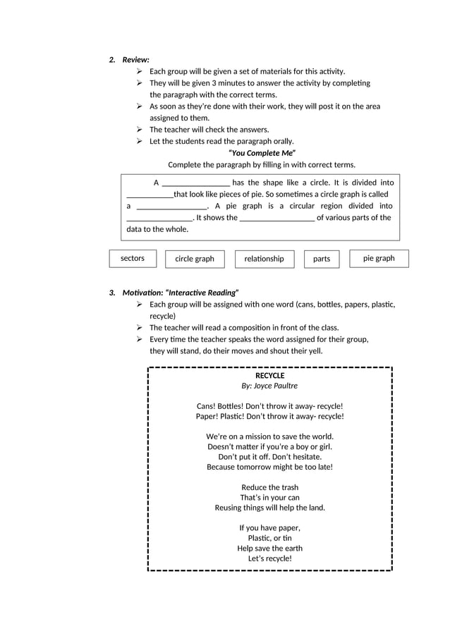 Mathematics Lesson Plan Grade 6 Fourth Quarter | PDF