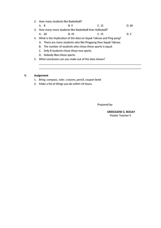 Mathematics Lesson Plan Grade 6 Fourth Quarter | PDF