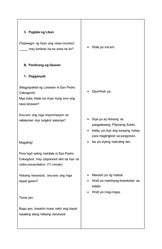 Detalyadong Banghay-Aralin sa Filipino V | DOCX