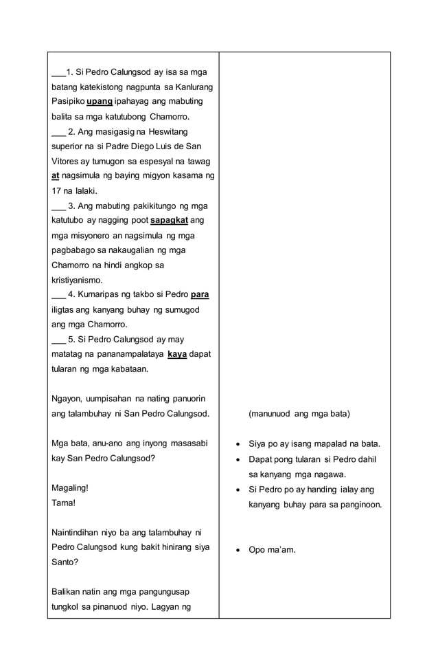 Detalyadong Banghay-Aralin sa Filipino V | DOCX