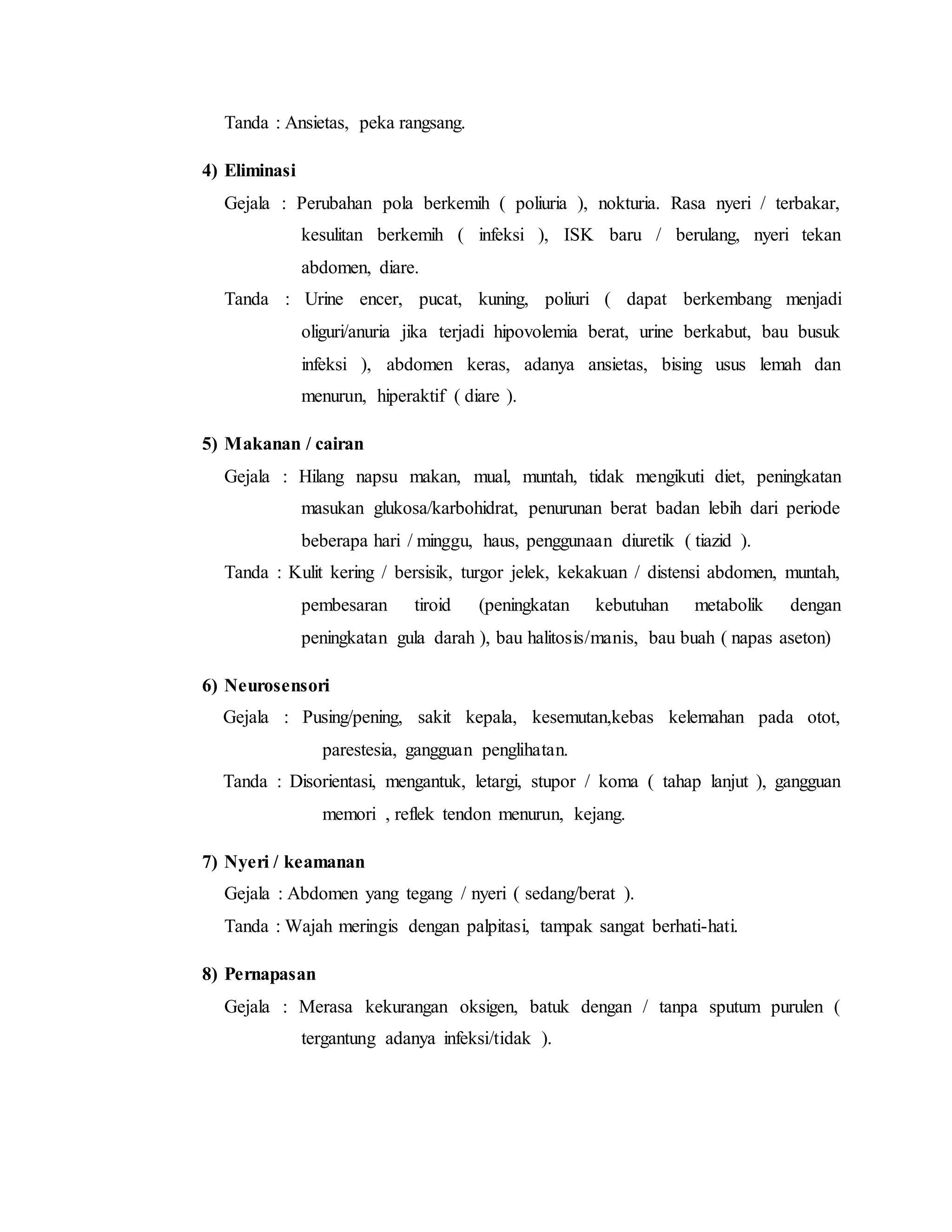 Laporan pendahuluan asuhan keperawatan diabetes mellitus tipe 2 | DOCX