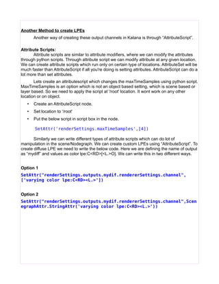 LPEs in KATANA and Maya | PDF | Graphics Software | Computer Software and Applications