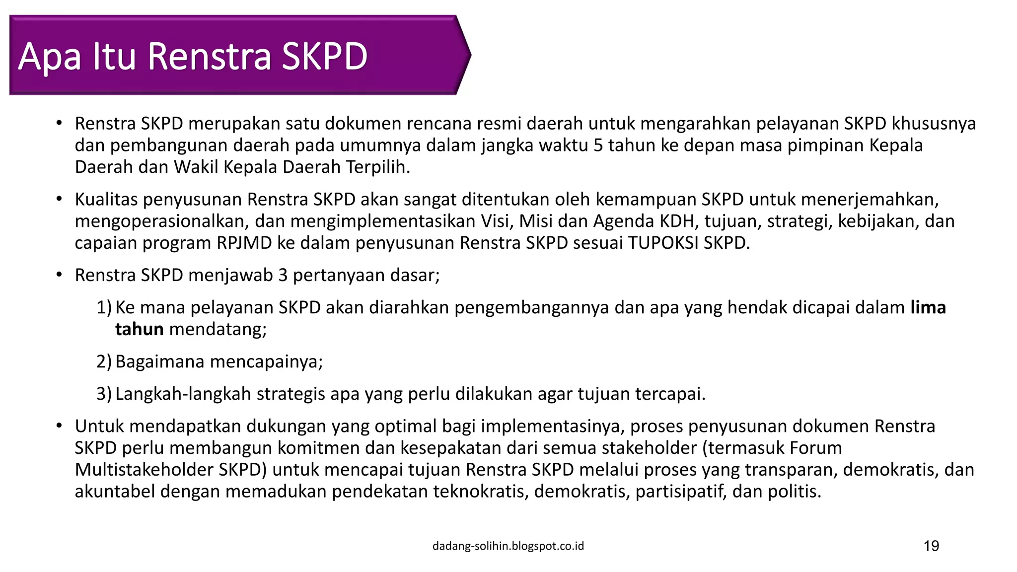 Teknik Penyusunan Renstra & Renja SKPD | PDF