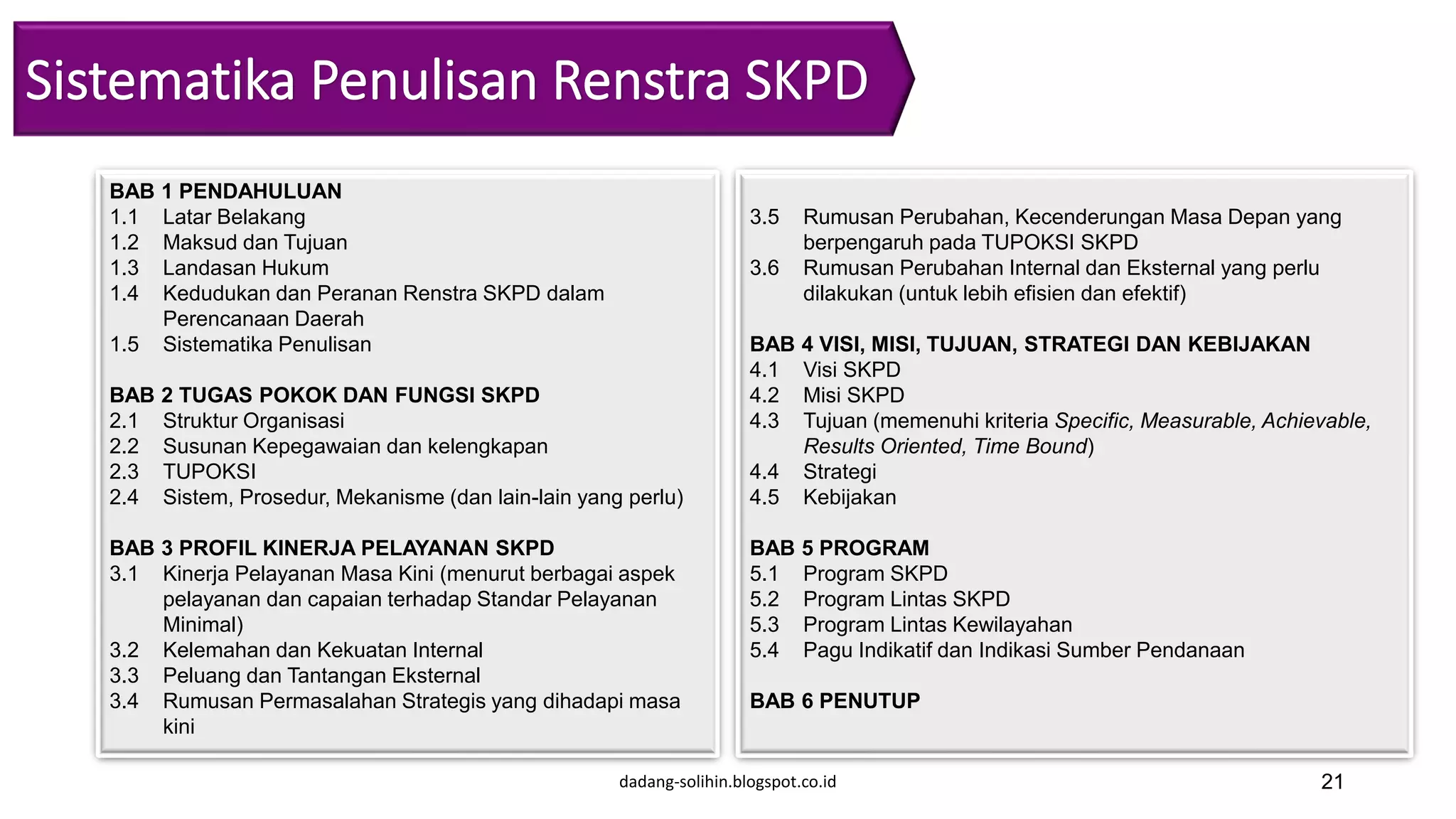 Teknik Penyusunan Renstra & Renja SKPD | PDF